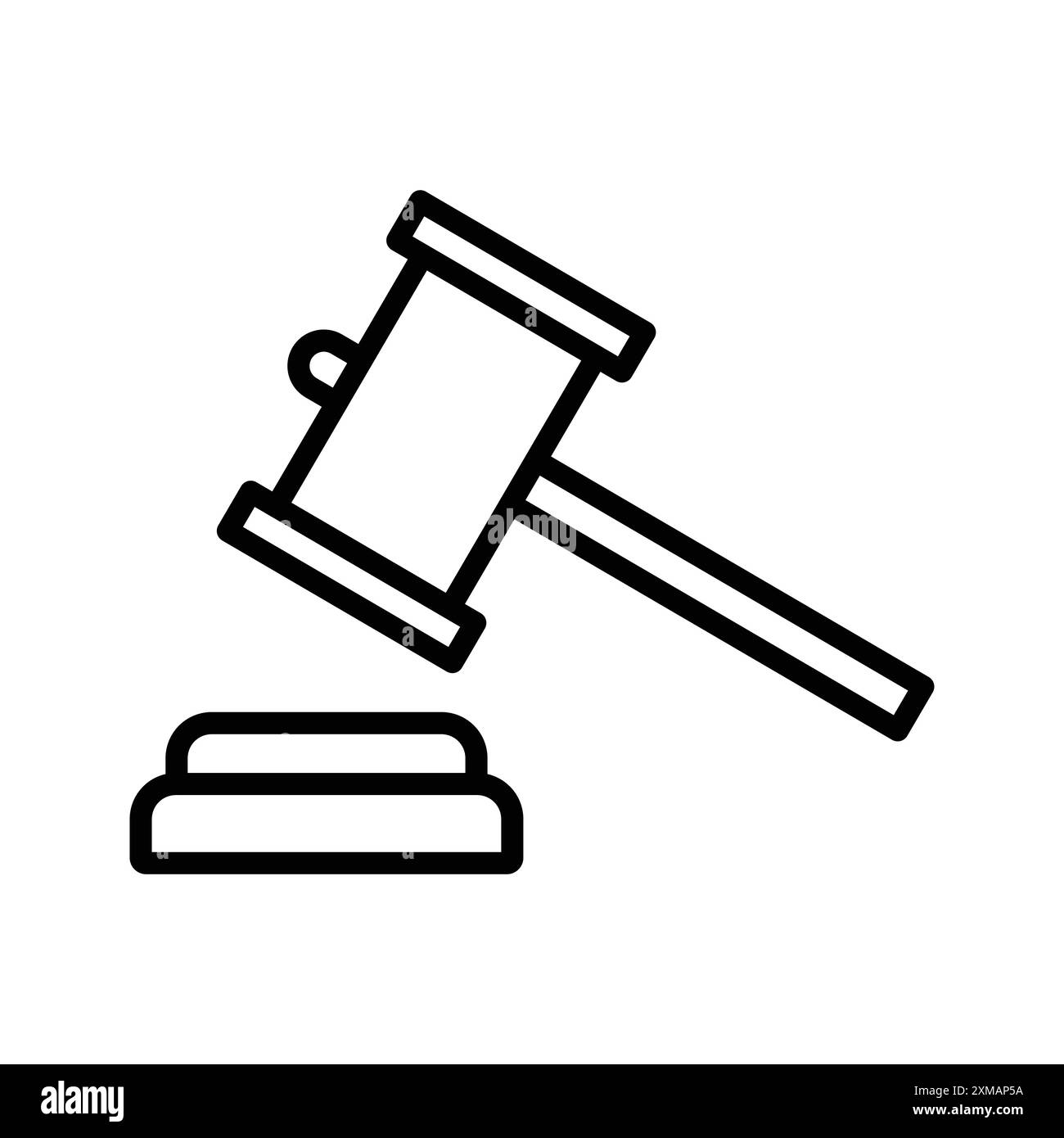 Gavel icon linear logo mark set collection in black and white for web Stock Vector Image & Art ...
