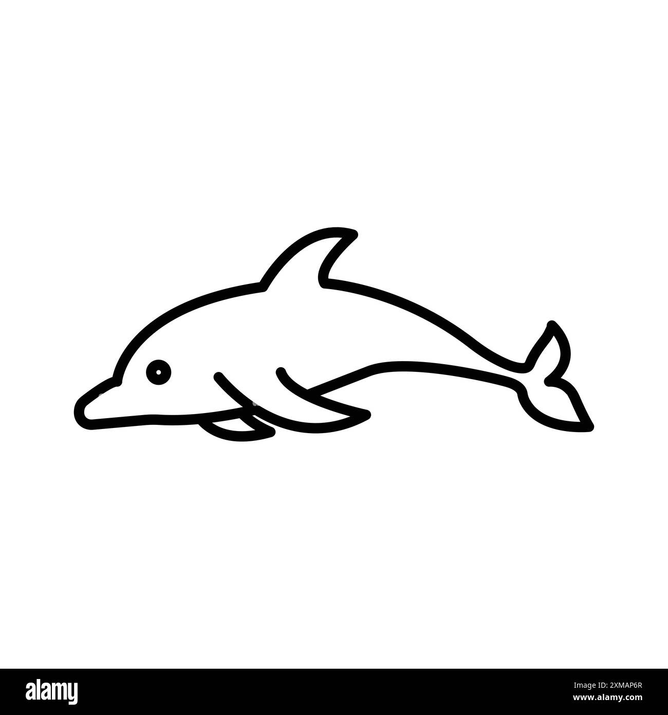 Dolphin icon linear logo mark set collection in black and white for web ...