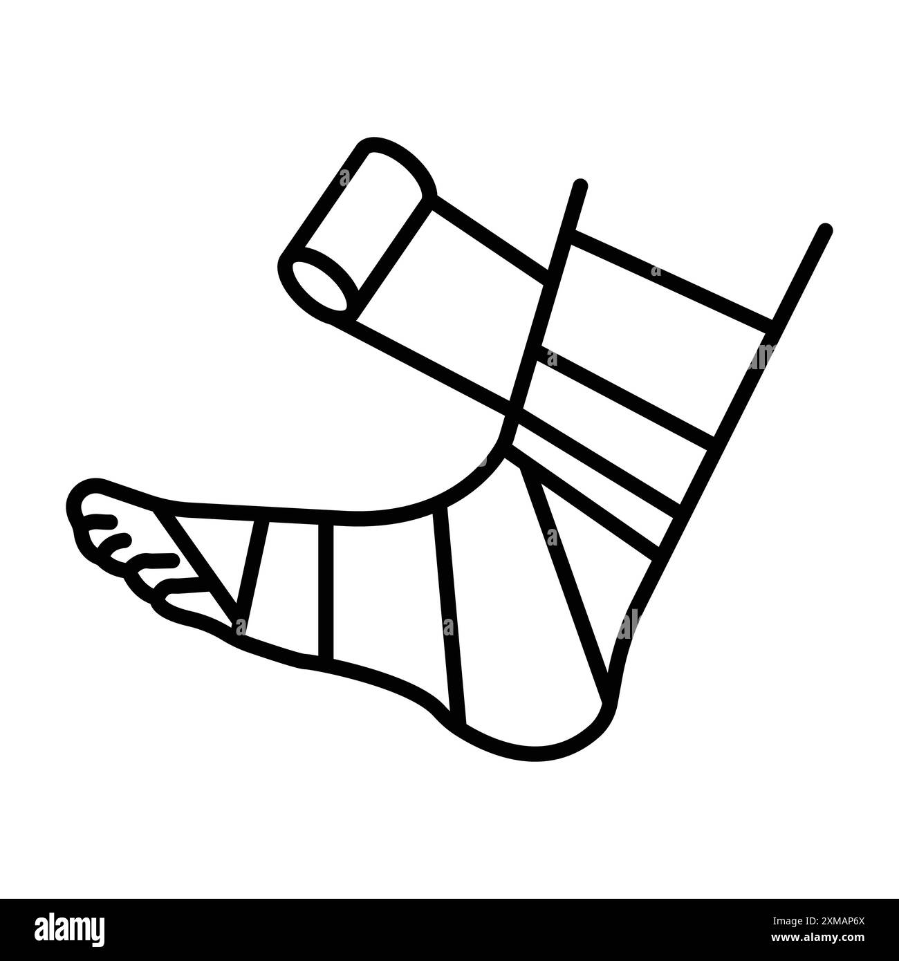 Elastic Bandage Icon Linear Logo Mark Set Collection In Black And White For Web Stock Vector