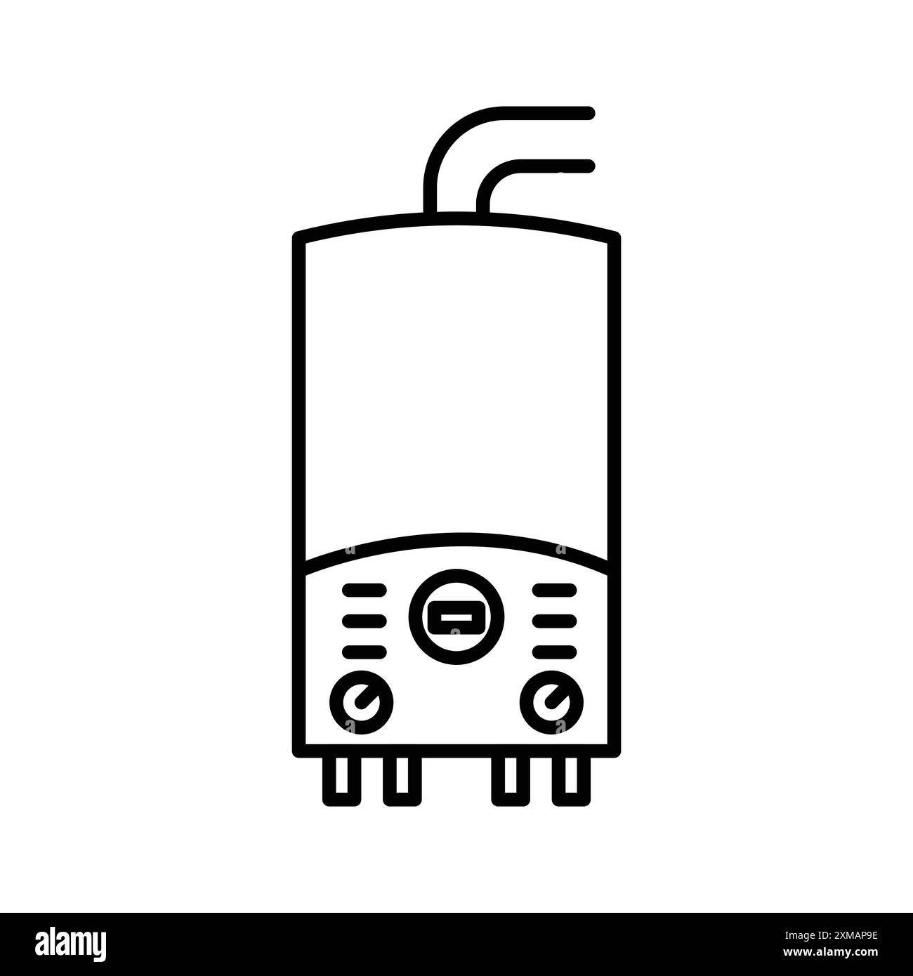 Electric heating boiler icon linear logo mark set collection in black ...