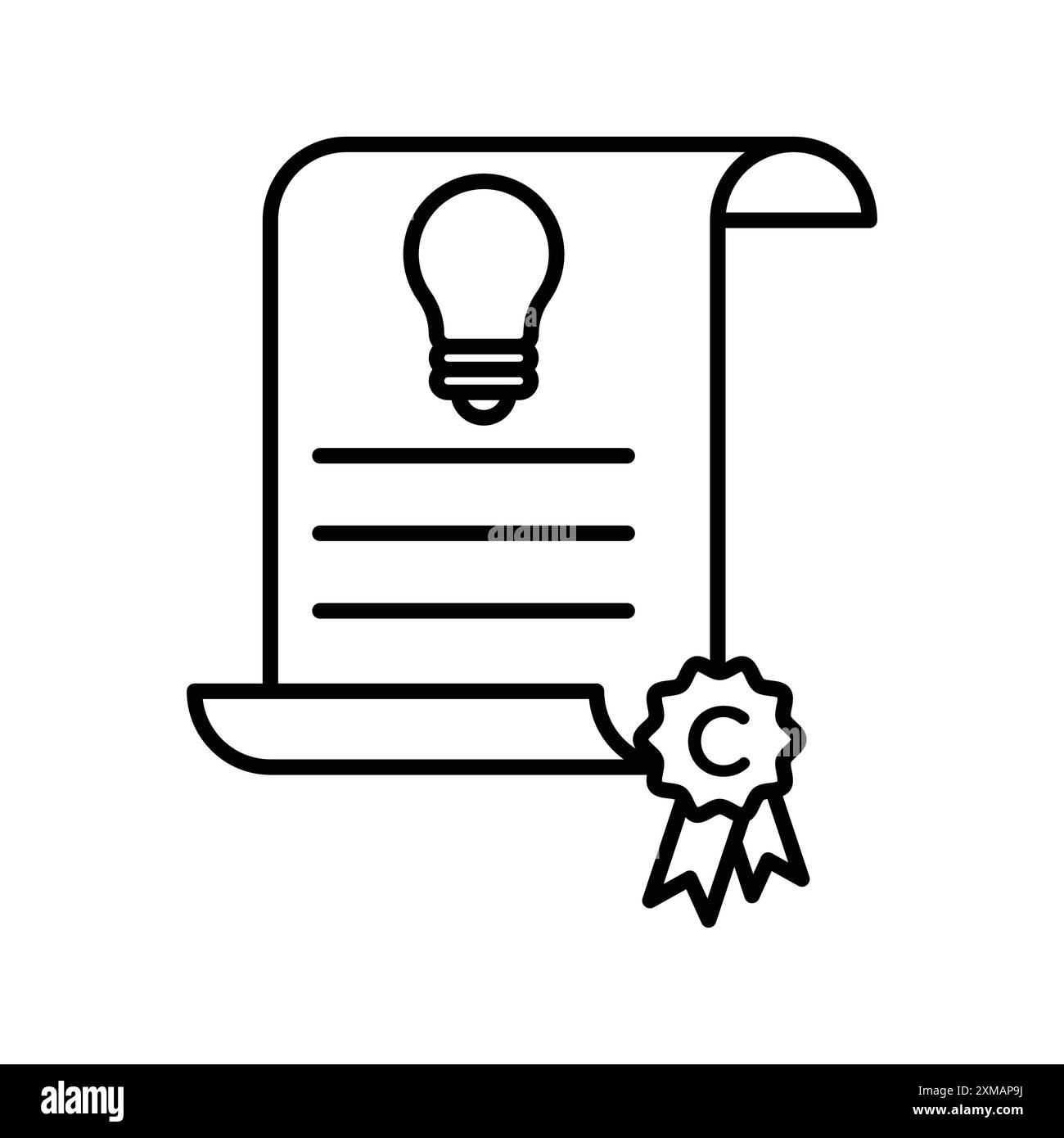 Intellectual property and copyright icon linear logo mark set ...