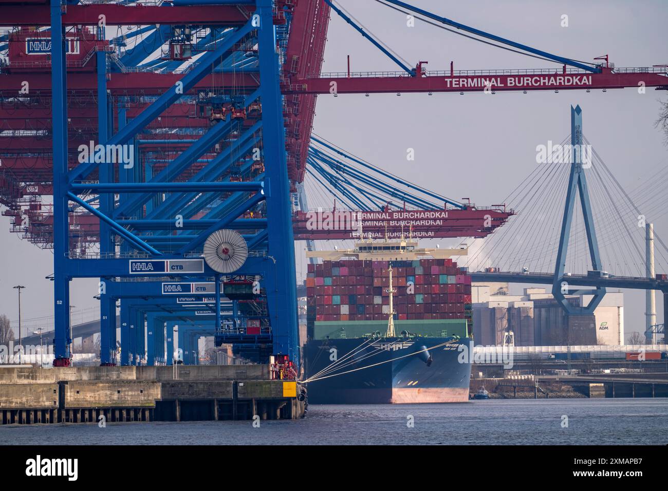 HHLA Container Terminal Burchardkai, in Waltershof harbour, HMM Nuri ...