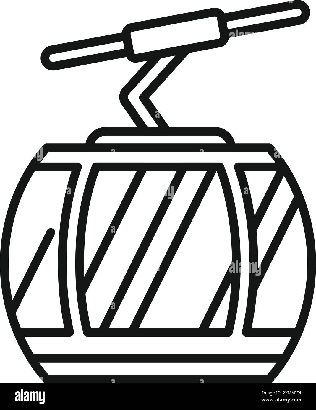 Simple line drawing of an empty cable car hanging from a cableway Stock ...