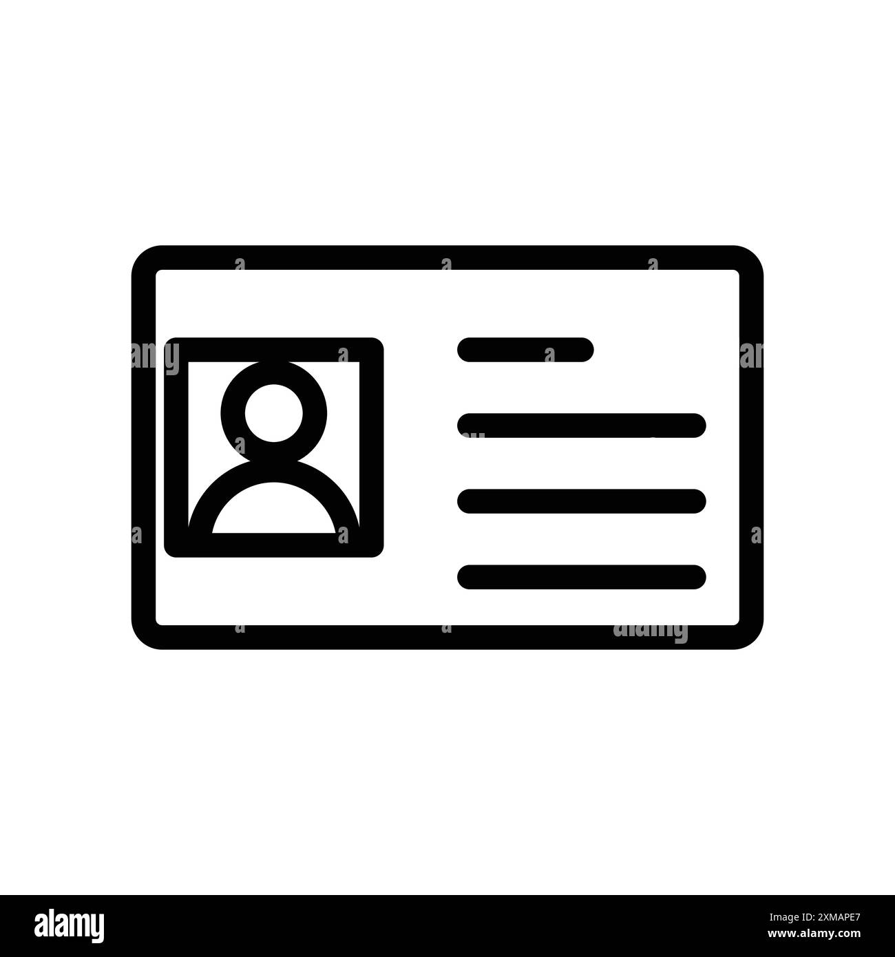 Identification card icon linear logo mark set collection in black and ...