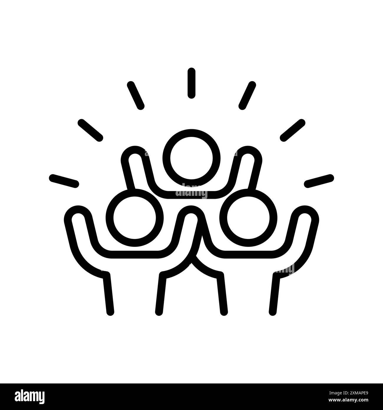 happy people icon linear logo mark set collection in black and white ...