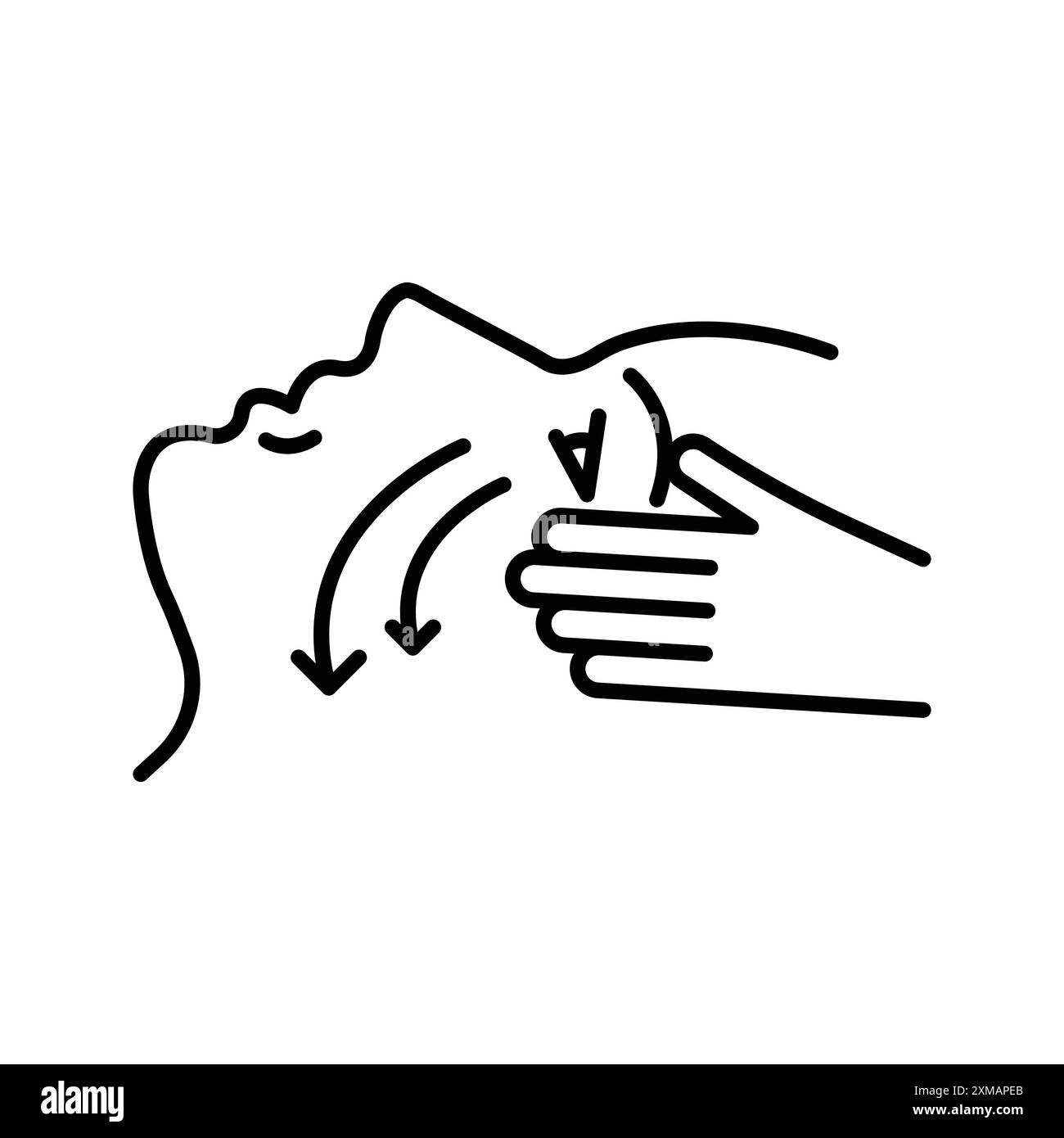 face massage icon linear logo mark set collection in black and white ...