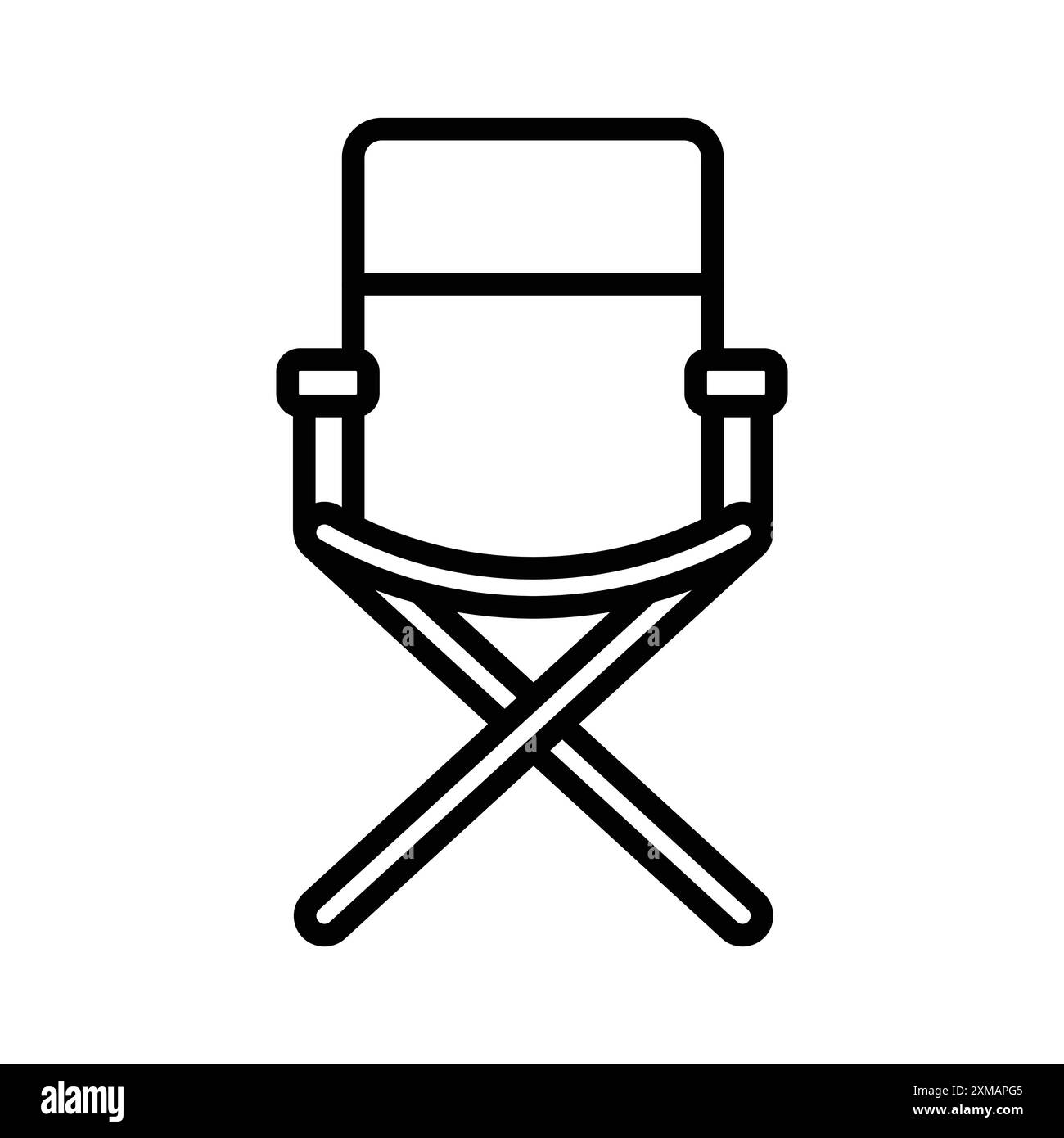 folding chair icon linear logo mark set collection in black and white ...