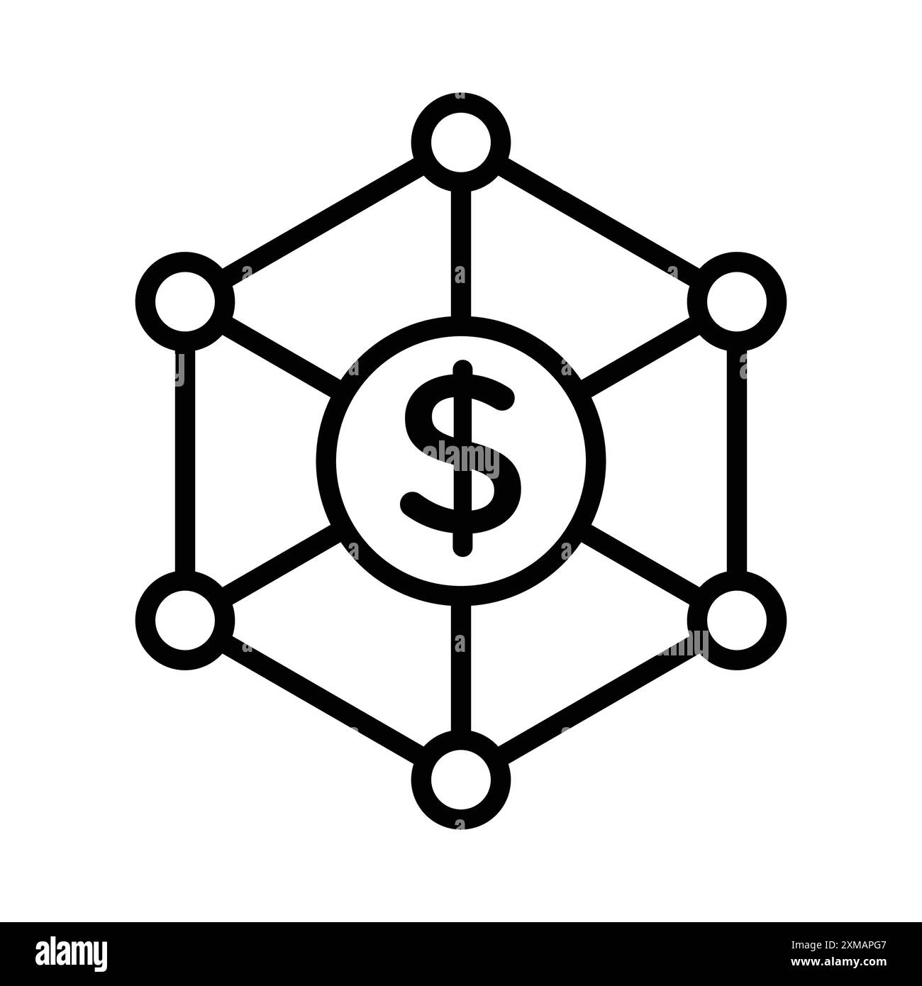 Financial Scheme icon linear logo mark set collection in black and ...