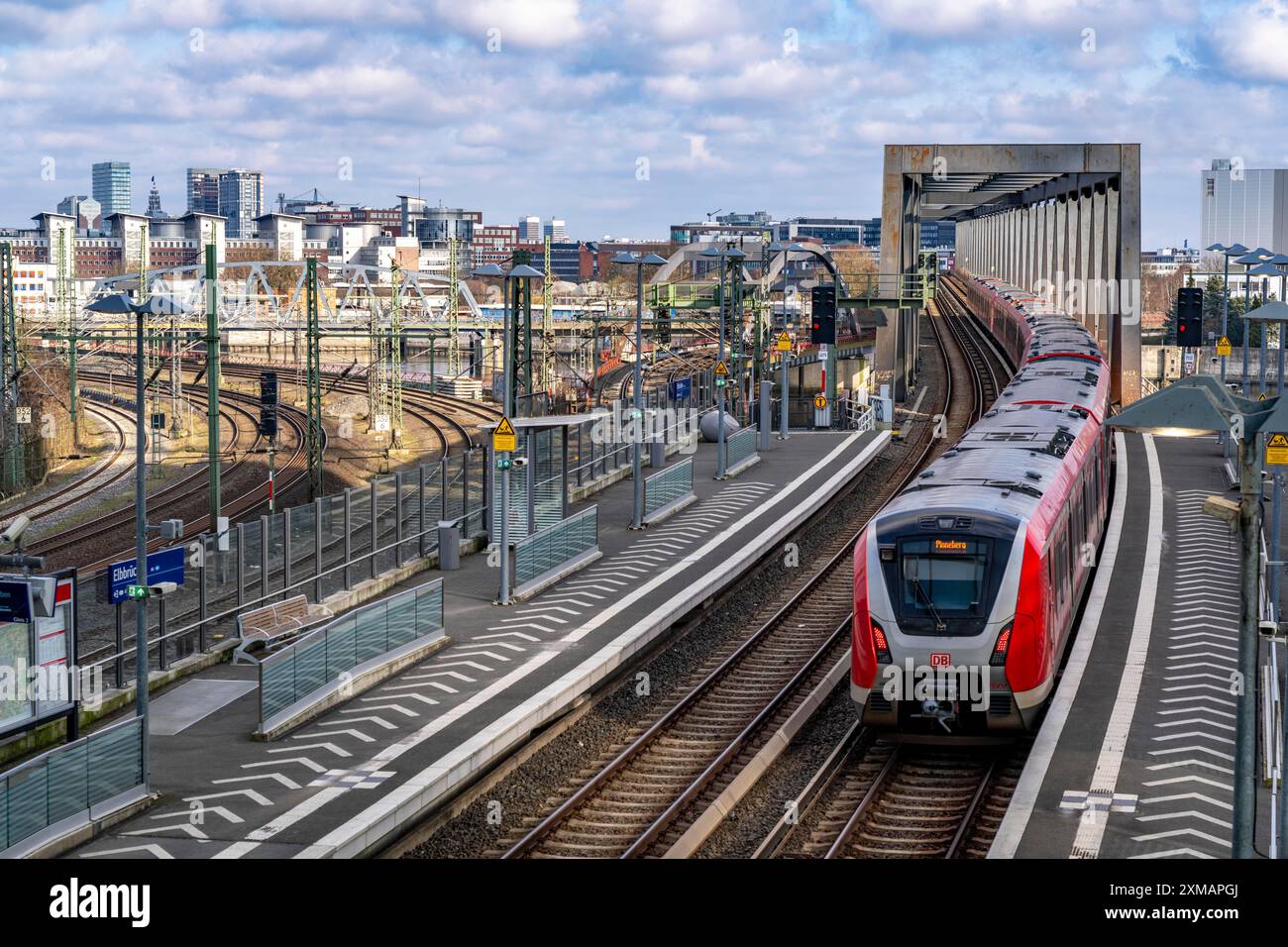 Track system at Elbbruecken station, travelling towards the city centre ...