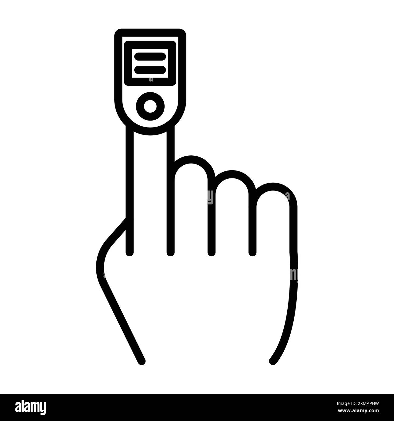 Fingertip pulse oximeter icon linear logo mark set collection in black and white for web Stock ...