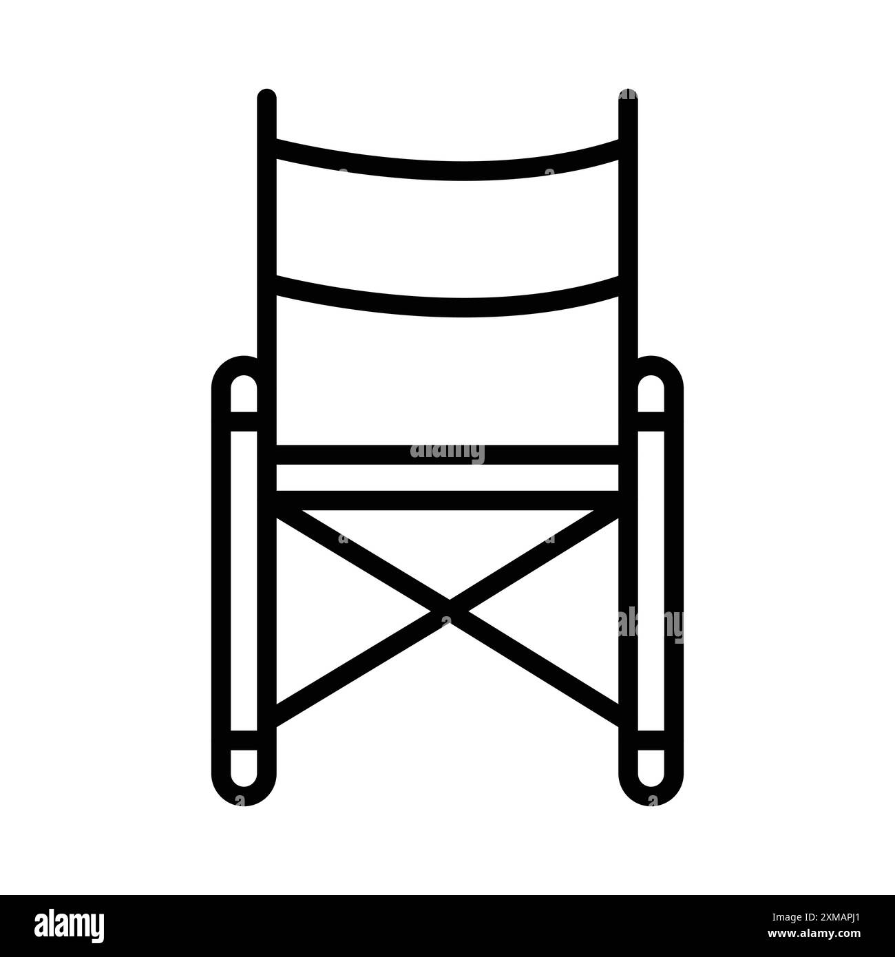 folding chair icon linear logo mark set collection in black and white ...