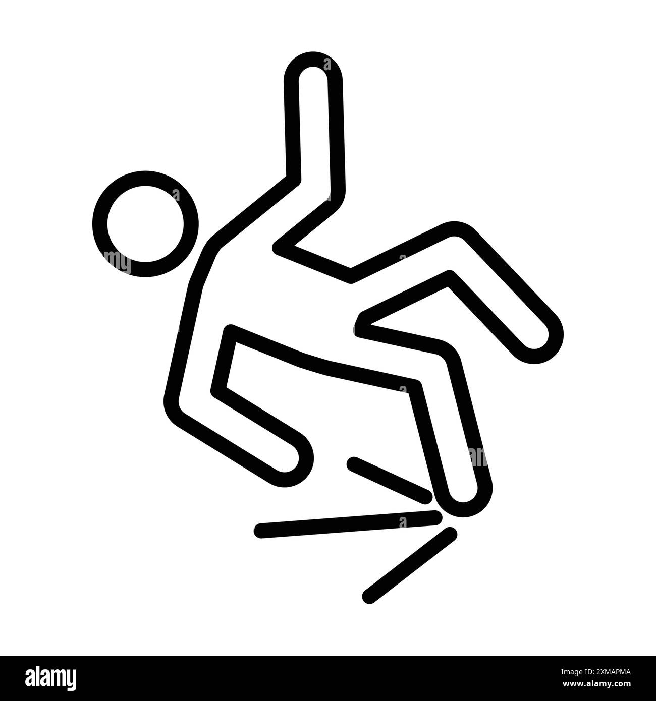 fall accident icon linear logo mark set collection in black and white ...