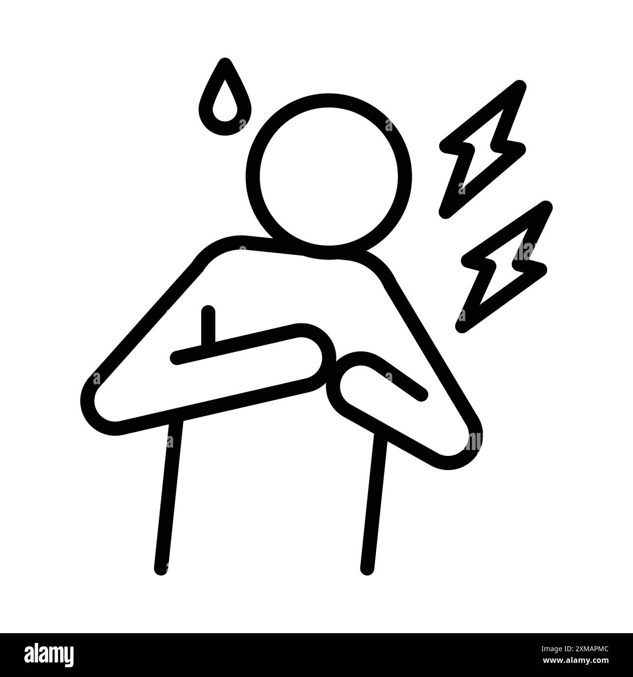 Heart attack icon linear logo mark set collection in black and white ...