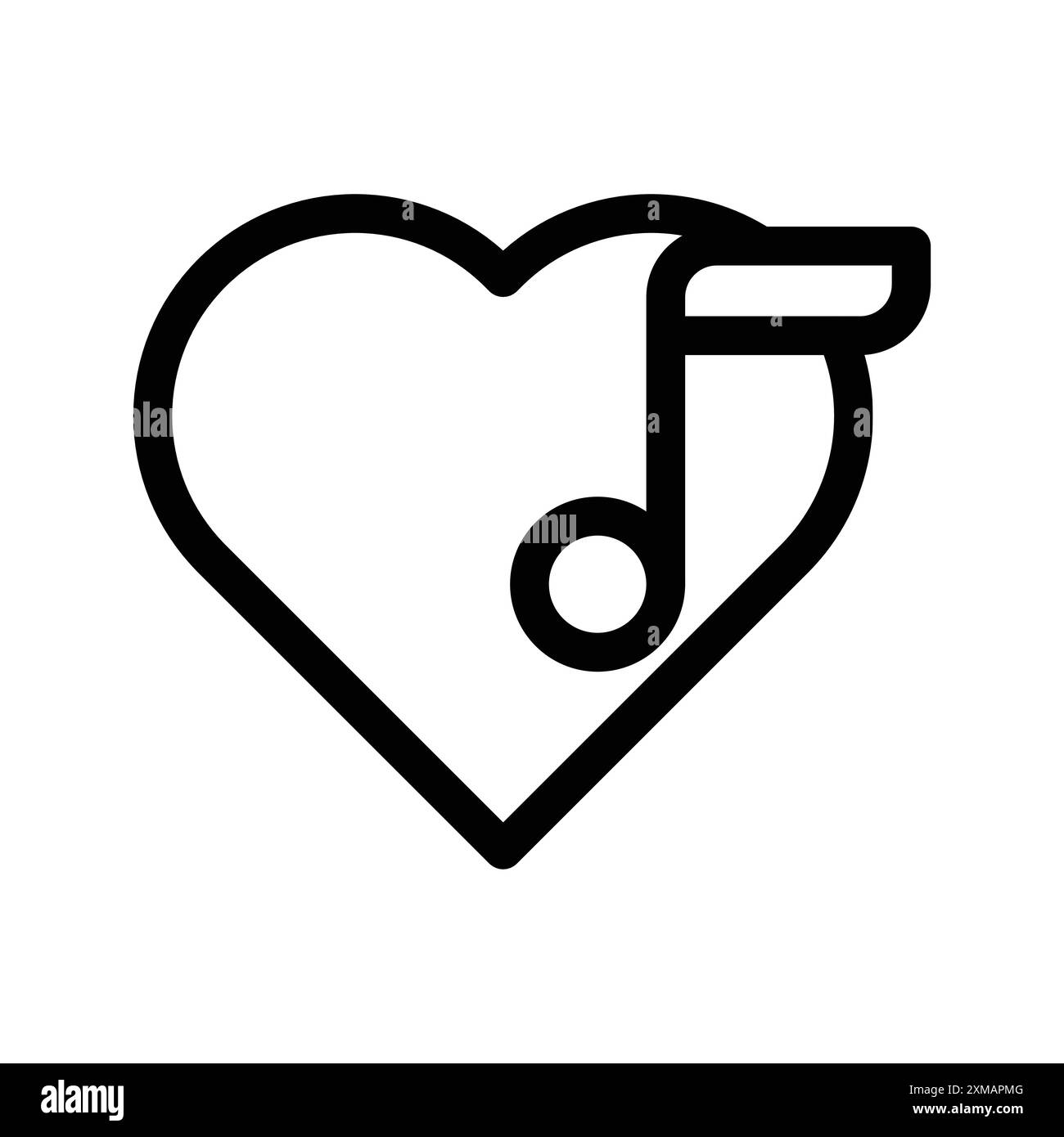 Heard heart note icon linear logo mark set collection in black and ...