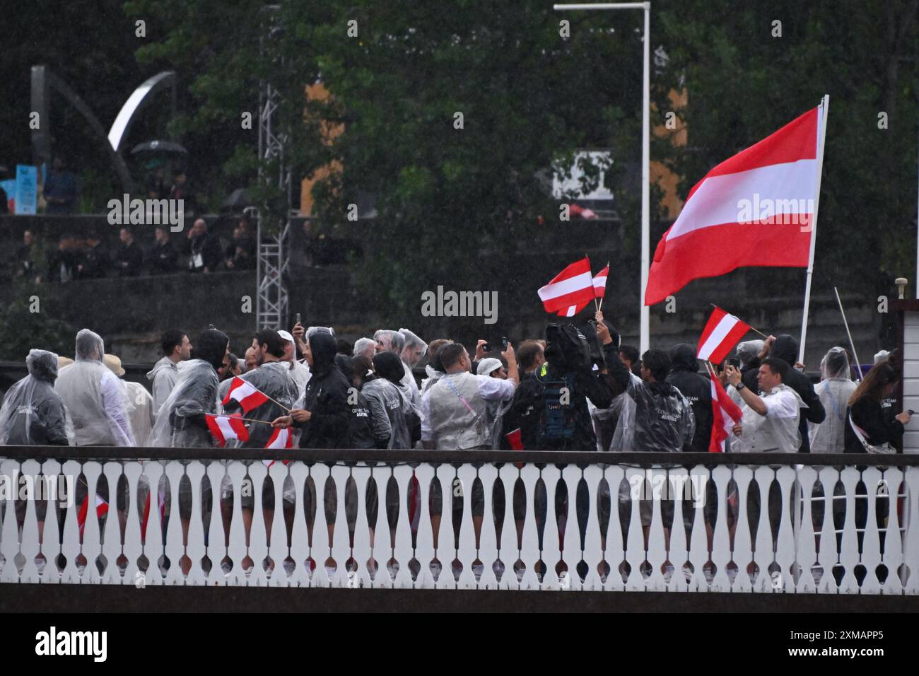 Paris, France. 26th July, 2024. Team Austria parade, Opening Ceremony ...