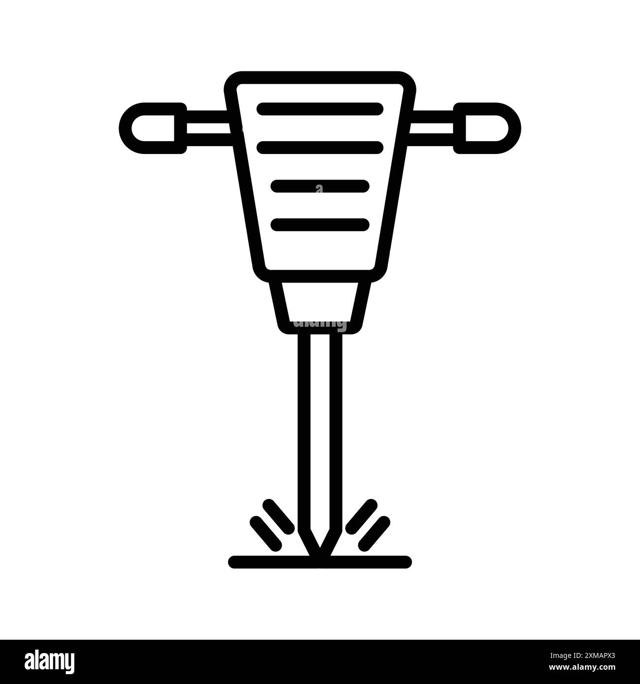 jack hammer icon linear logo mark set collection in black and white for ...