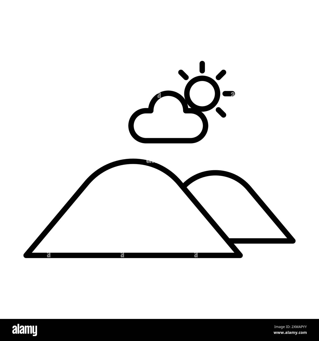 hills icon linear logo mark set collection in black and white for web Stock Vector Image & Art ...