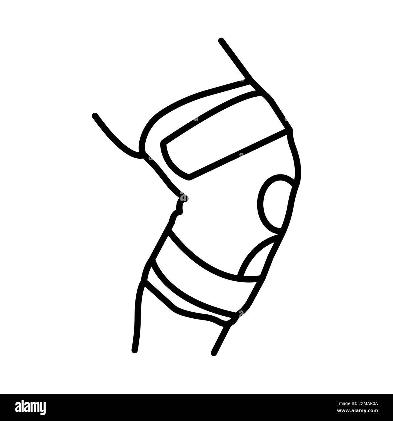 Knee Orthopedic Brace icon linear logo mark set collection in black and ...