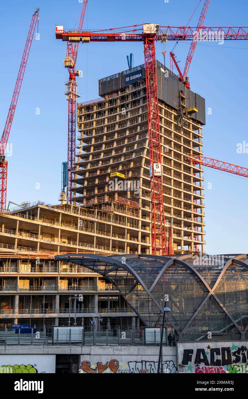 Shell of the Elbtower construction project, the architectural ...