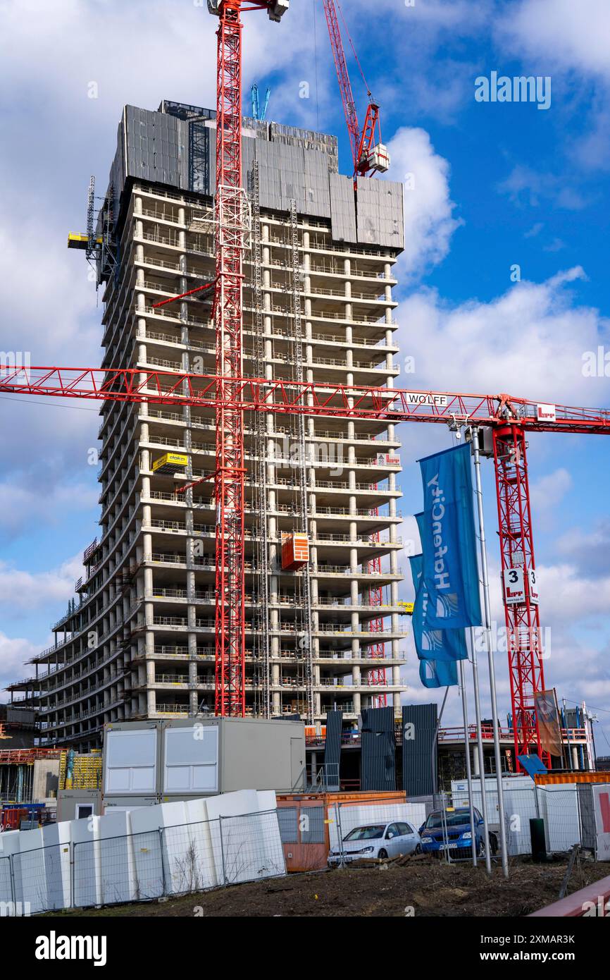 Shell of the Elbtower construction project, the architectural ...