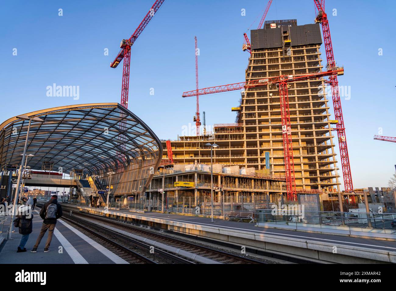 Shell of the Elbtower construction project, the architectural ...
