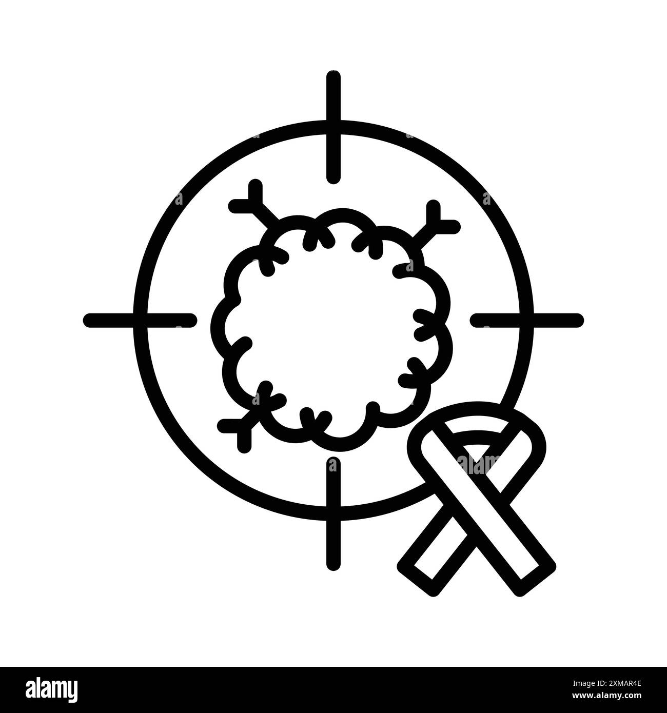 Oncology department icon linear logo mark set collection in black and ...