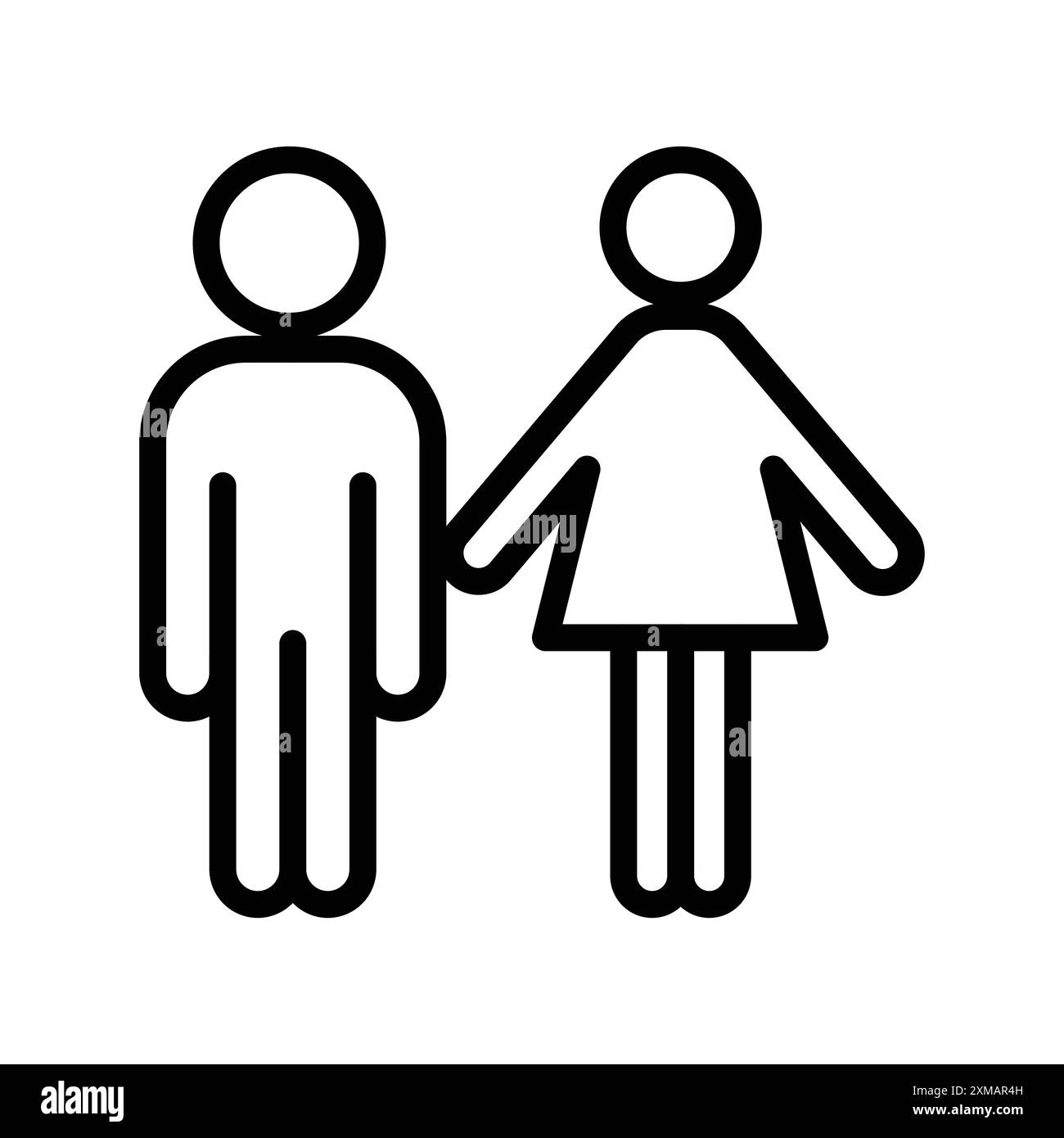 Man and Woman icon linear logo mark set collection in black and white for web Stock Vector Image ...