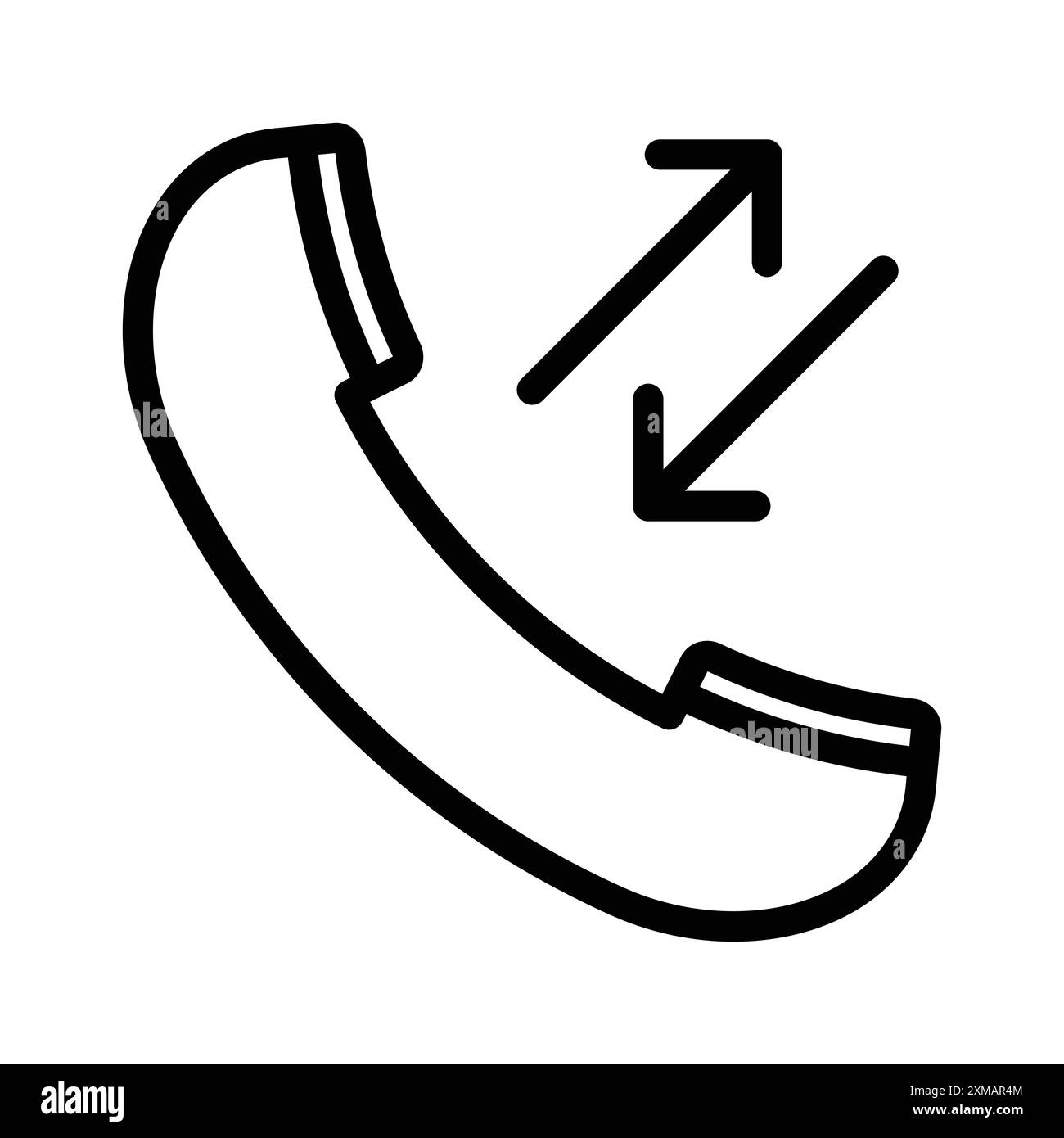 incoming outgoing calls icon linear logo mark set collection in black ...