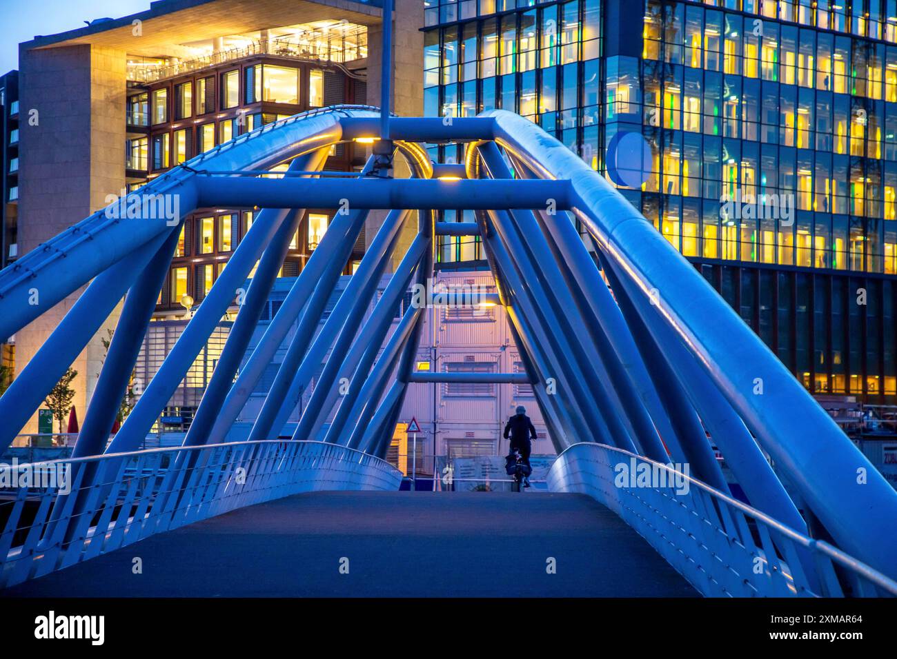Amsterdam, Netherlands, bridge from the Nemo Science Museum to the city ...