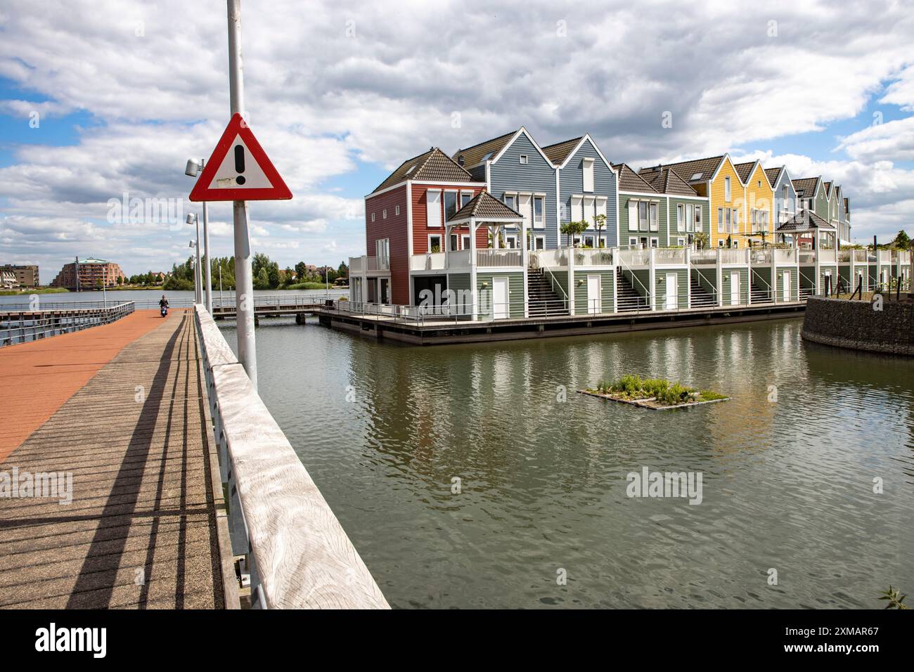 Small town of Houten near Utrecht, bicycles have priority in the town ...