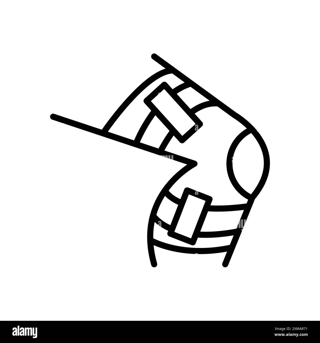 Knee Orthopedic Brace icon linear logo mark set collection in black and ...