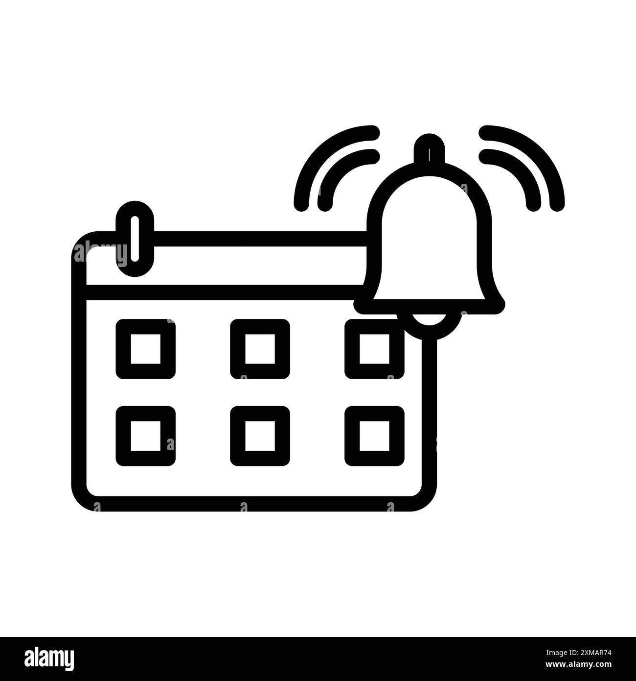 Notification reminder icon linear logo mark set collection in black and ...