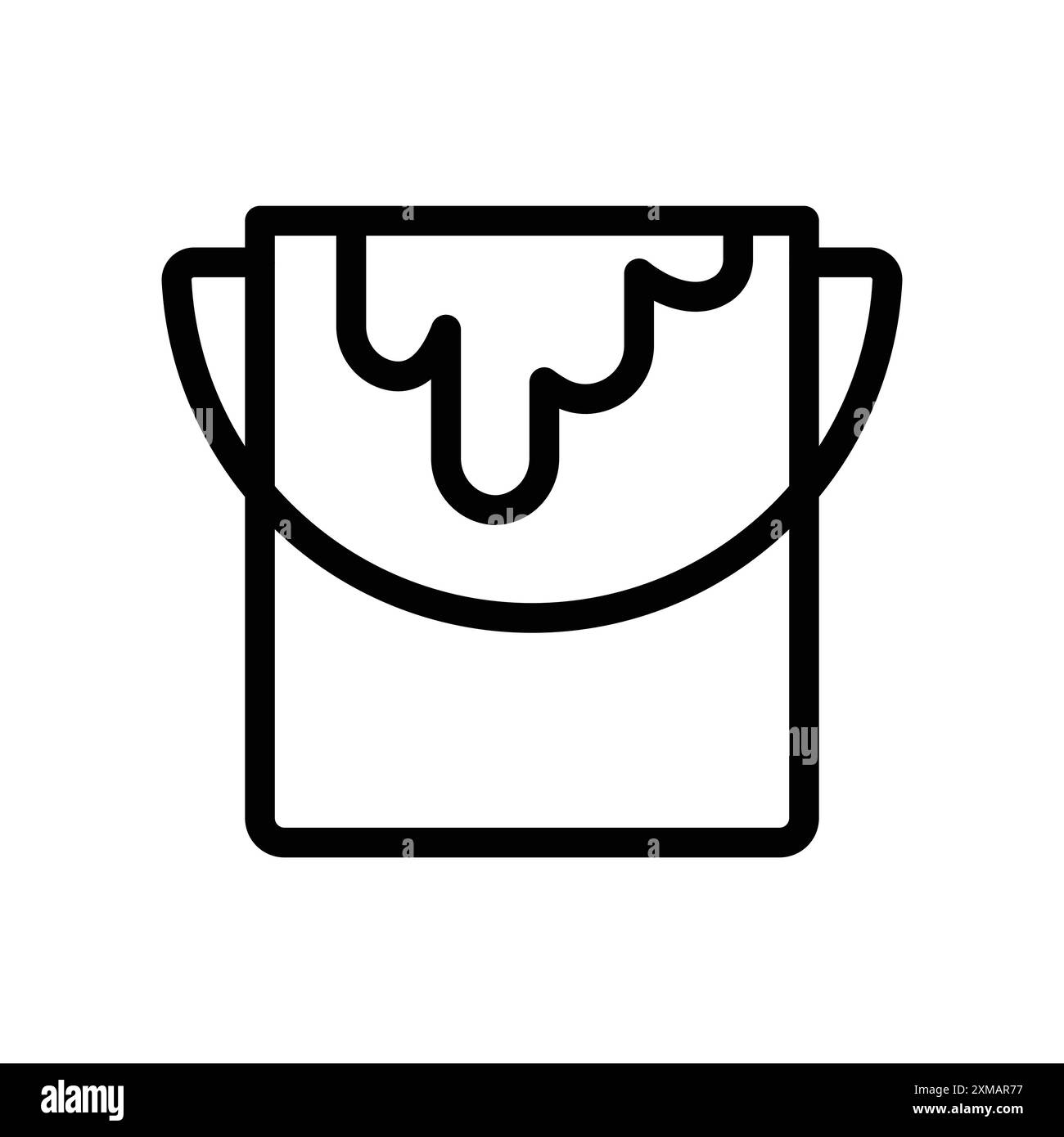 paint bucket icon linear logo mark set collection in black and white ...