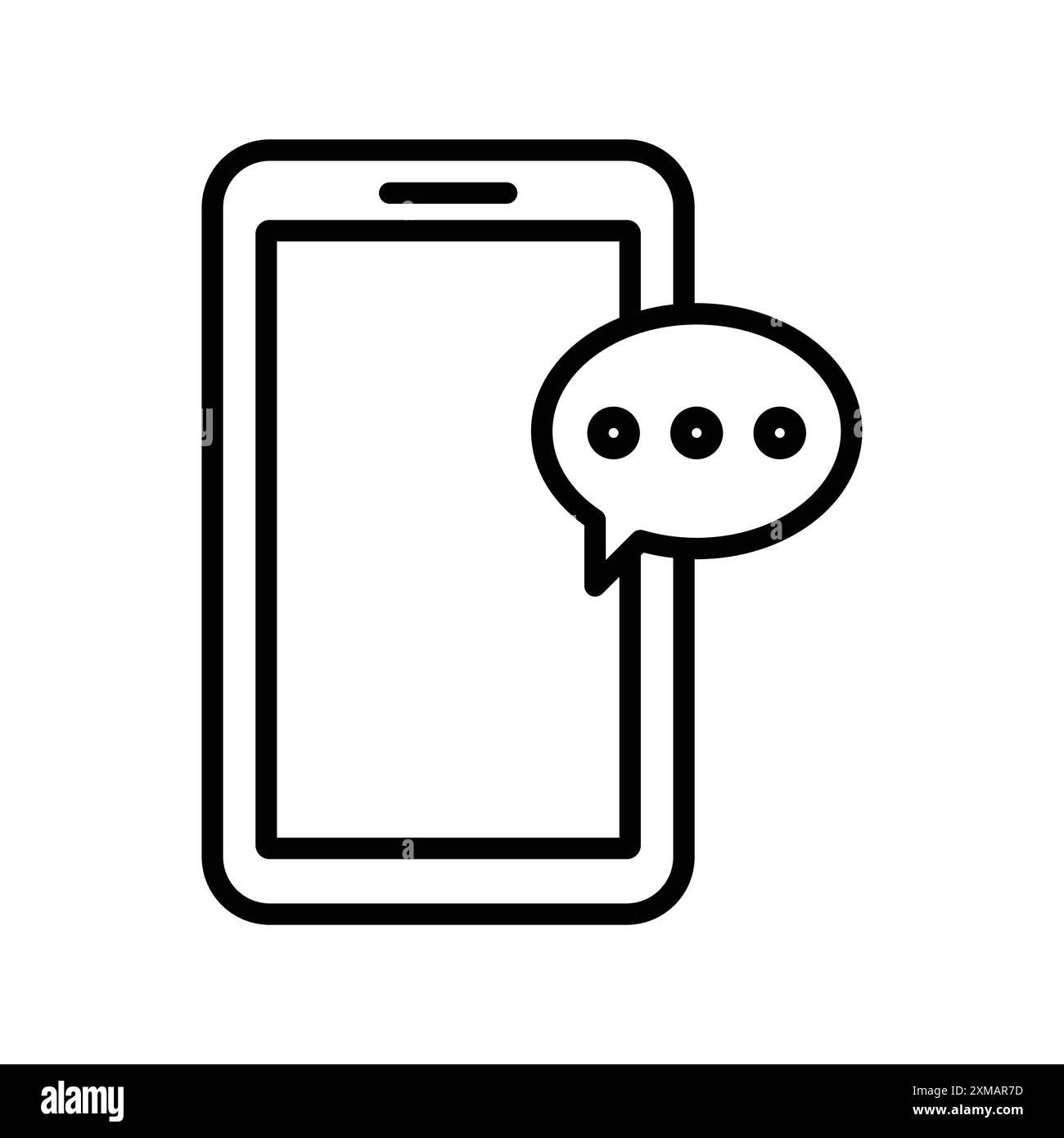 Message phone icon linear logo mark set collection in black and white ...