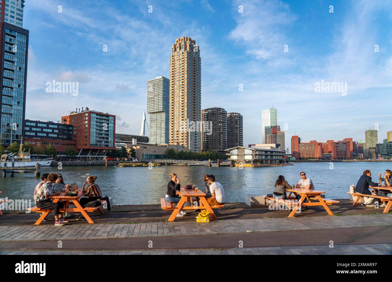 View of the skyline of Rotterdam, from the Fenix Food Factory, market ...