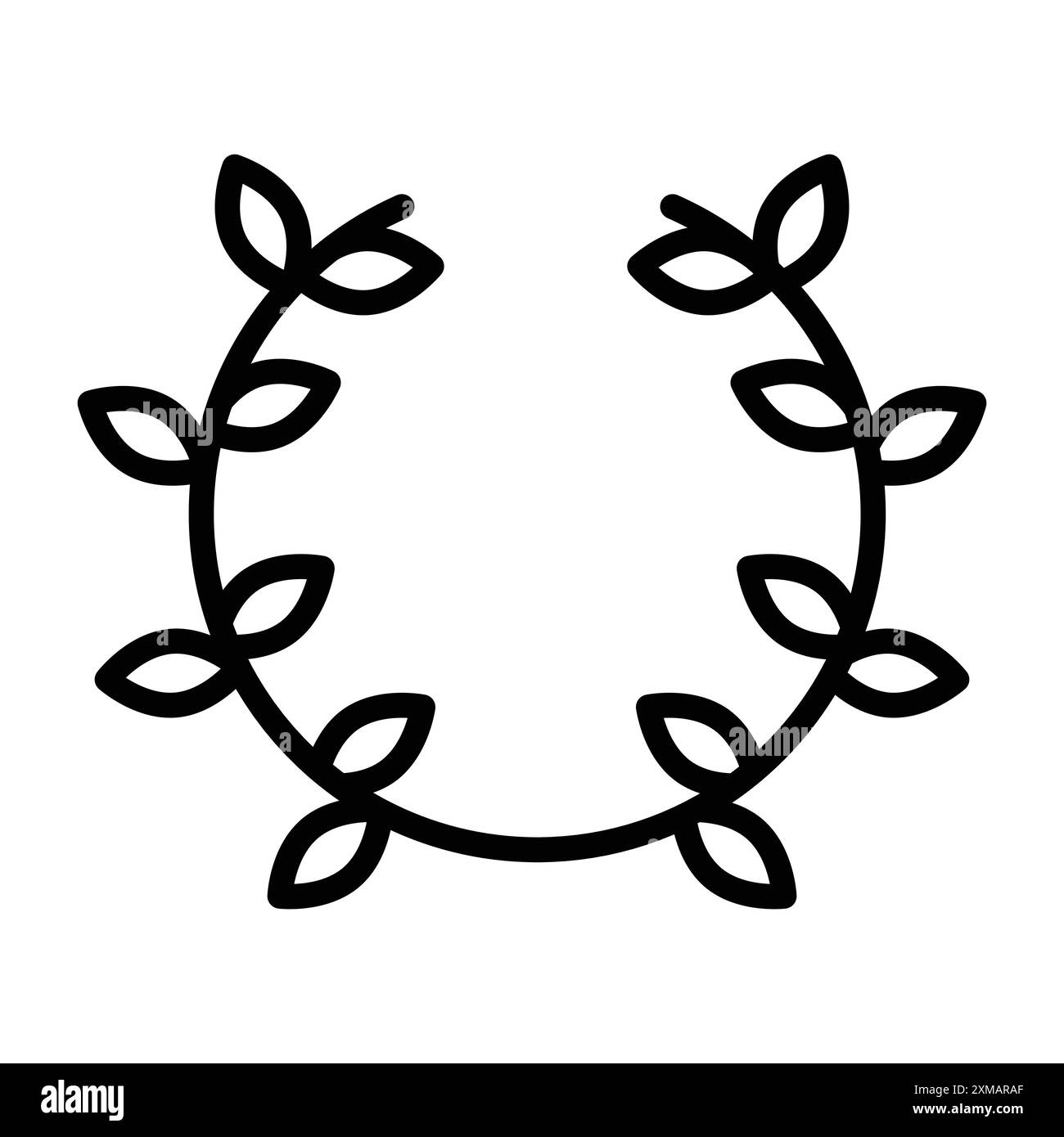 laurel wreath icon linear logo mark set collection in black and white ...