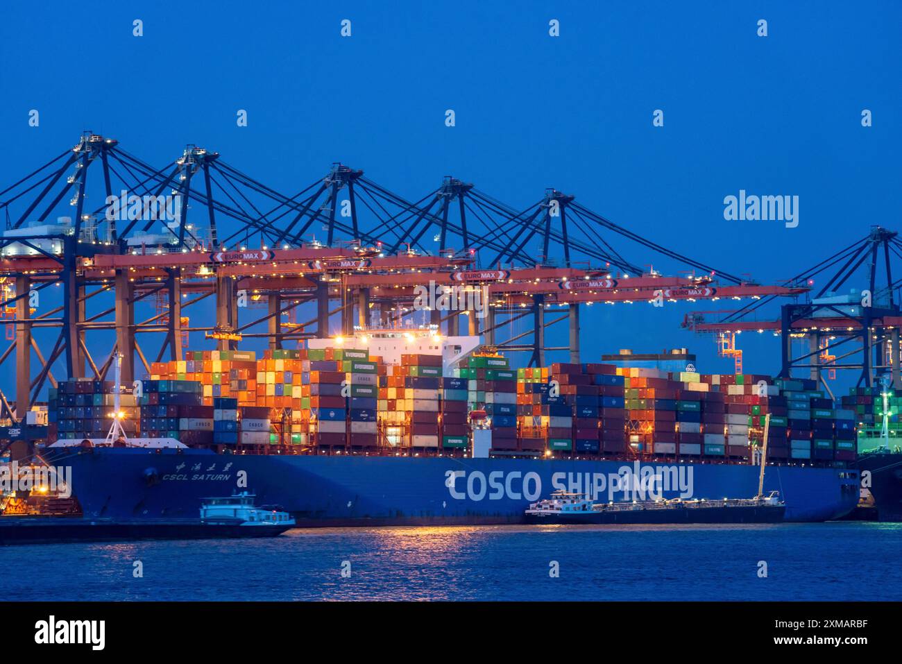 Container ship of the shipping company Cosco Shipping, CSCL SATURN ...