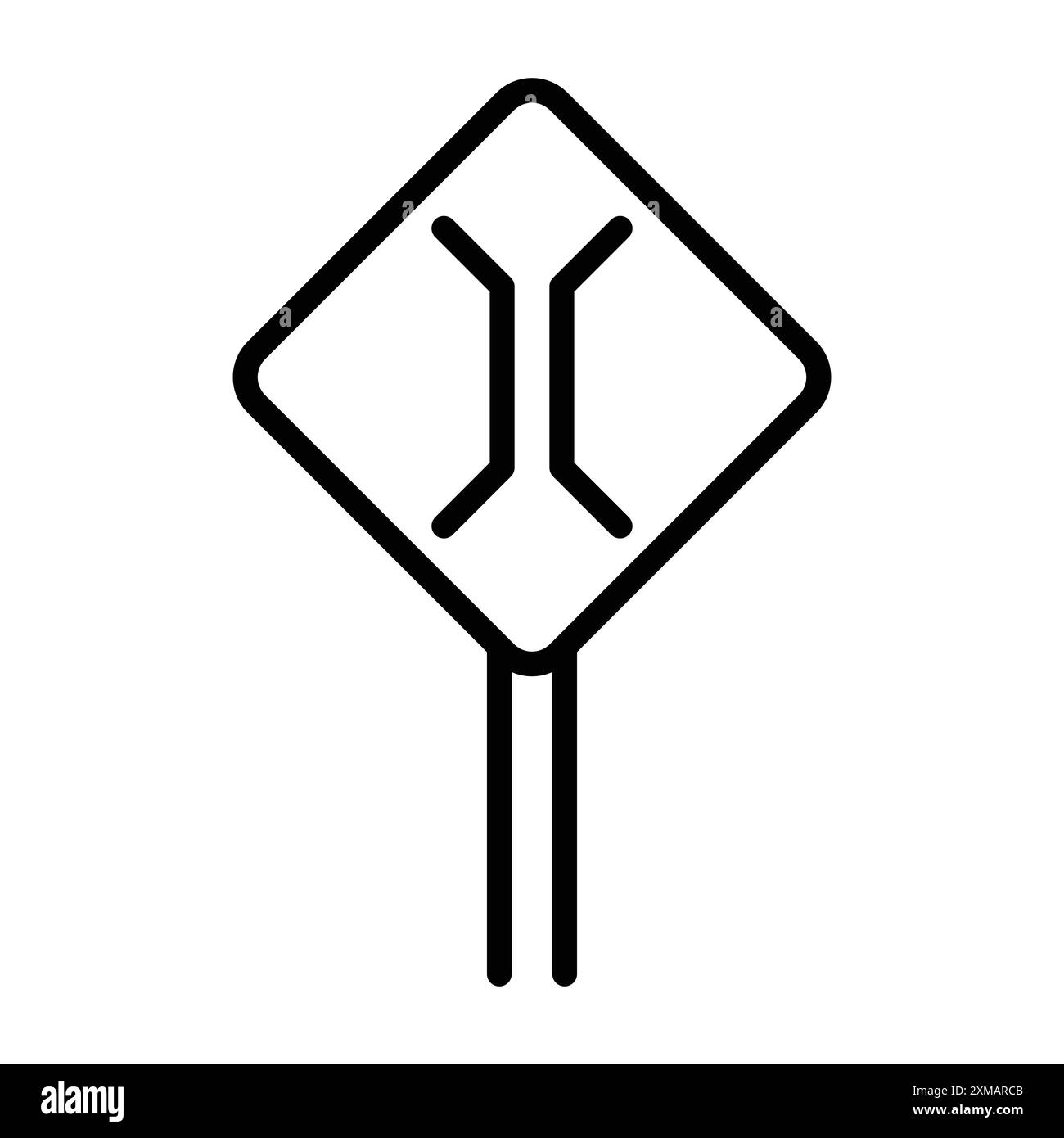 Narrow bridge ahead icon linear logo mark set collection in black and white for web Stock Vector ...