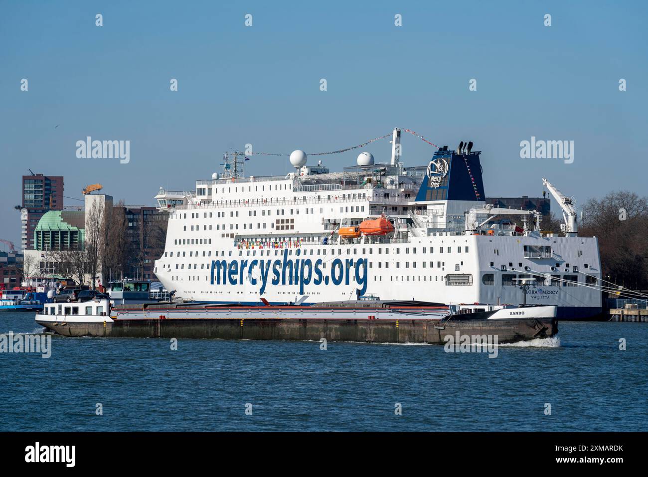 The Global Mercy, hospital ship of the aid organisation Mercy Ships, it ...