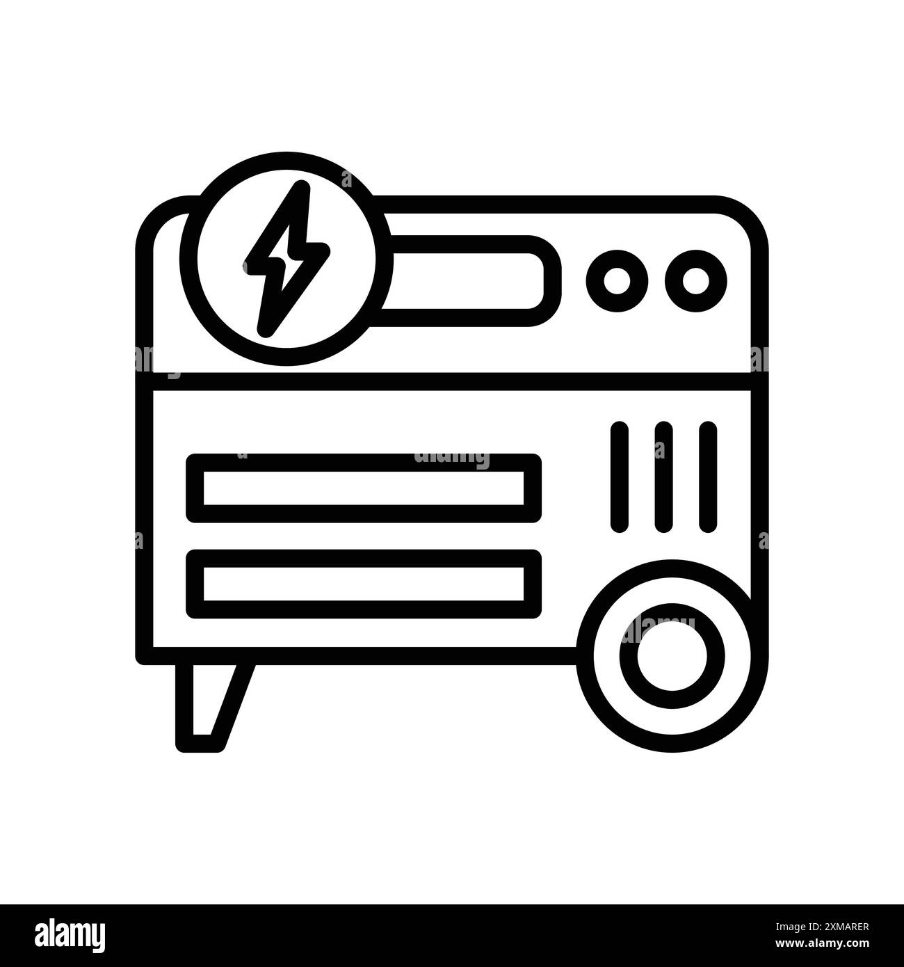 Portable power generator icon linear logo mark set collection in black ...