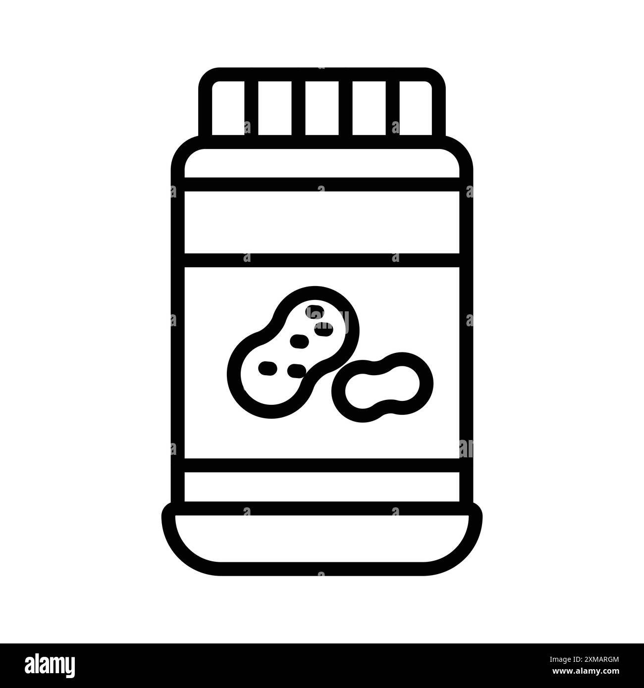 Peanut butter icon linear logo mark set collection in black and white ...