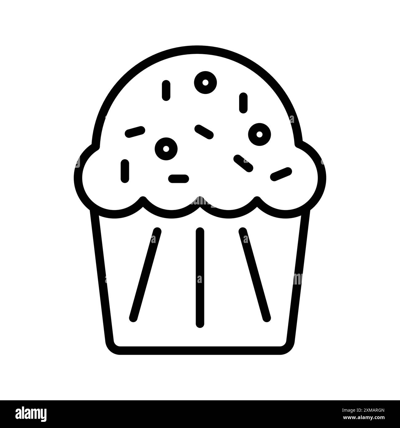 Muffin Icon linear logo mark set collection in black and white for web ...