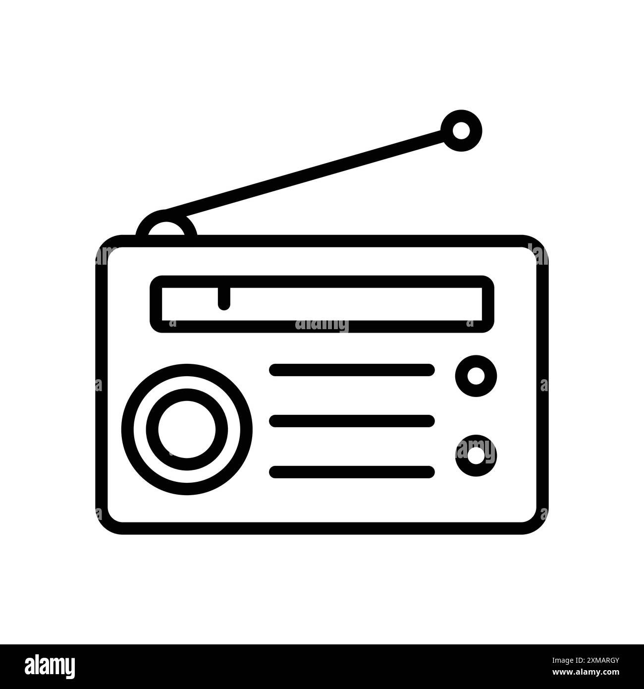 radio icon linear logo mark set collection in black and white for web ...