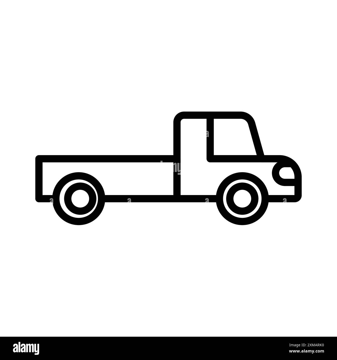 Pickup truck icon linear logo mark set collection in black and white ...