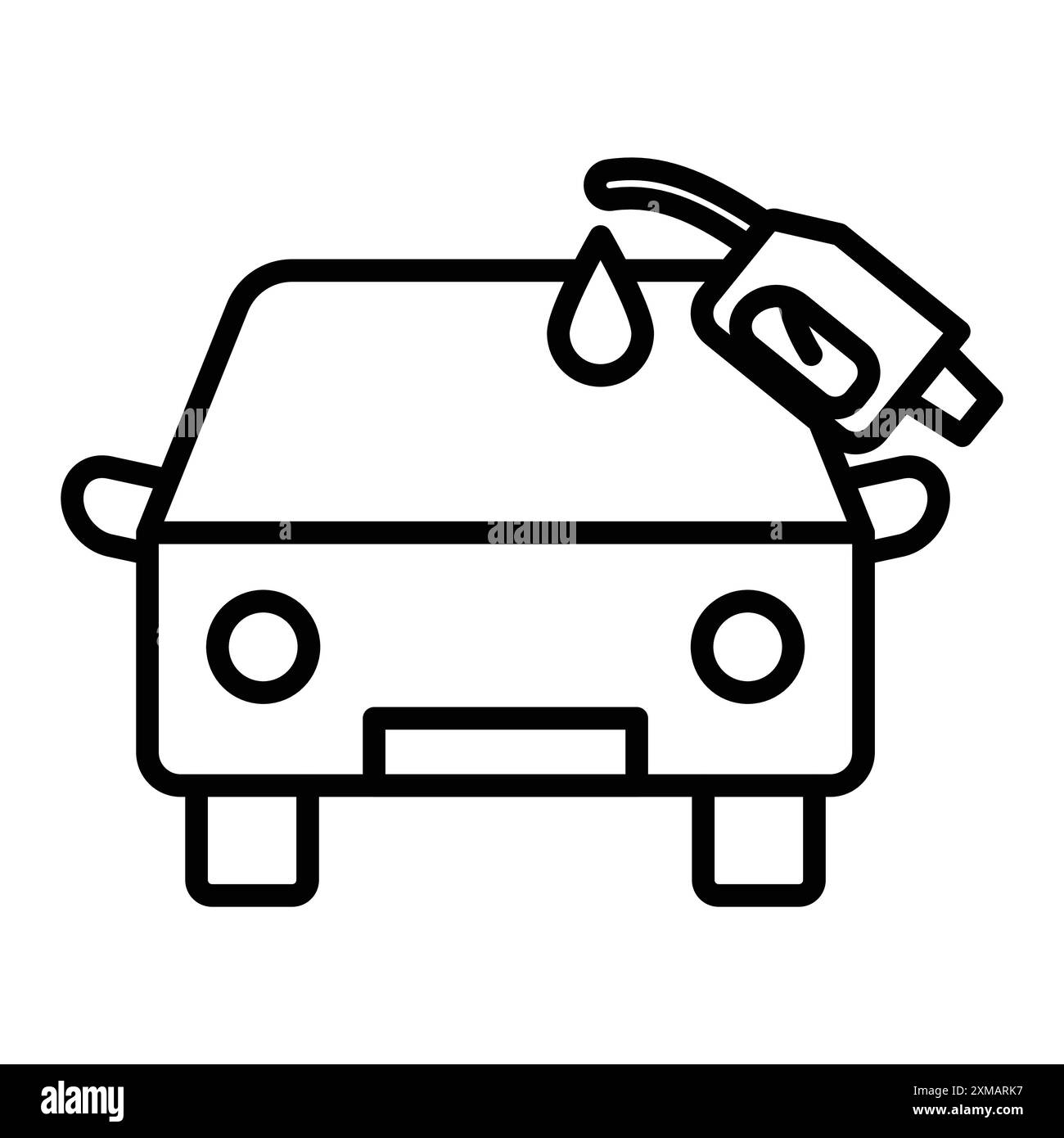 Refueling Car icon linear logo mark set collection in black and white ...