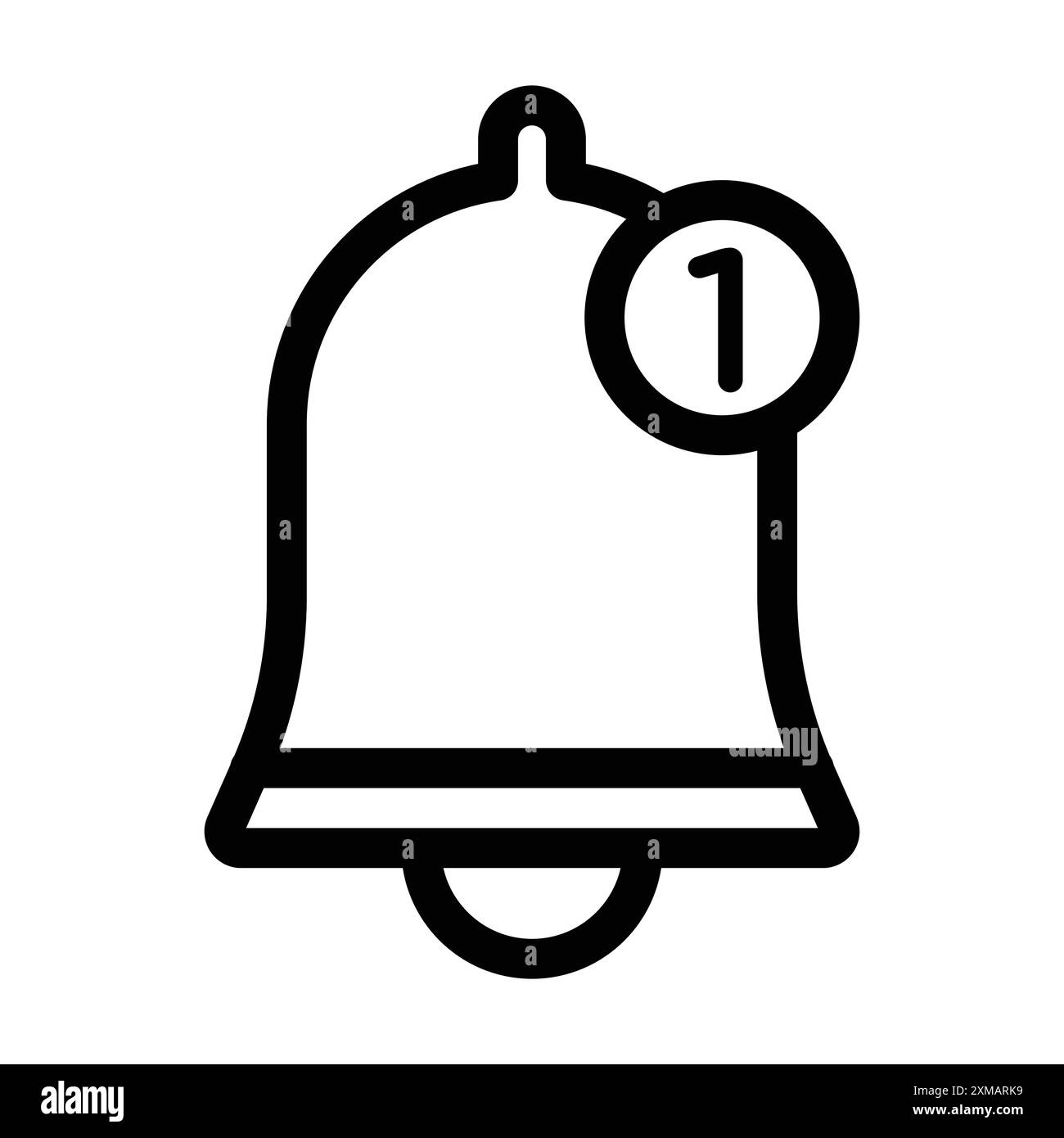 Notification bell icon linear logo mark set collection in black and ...