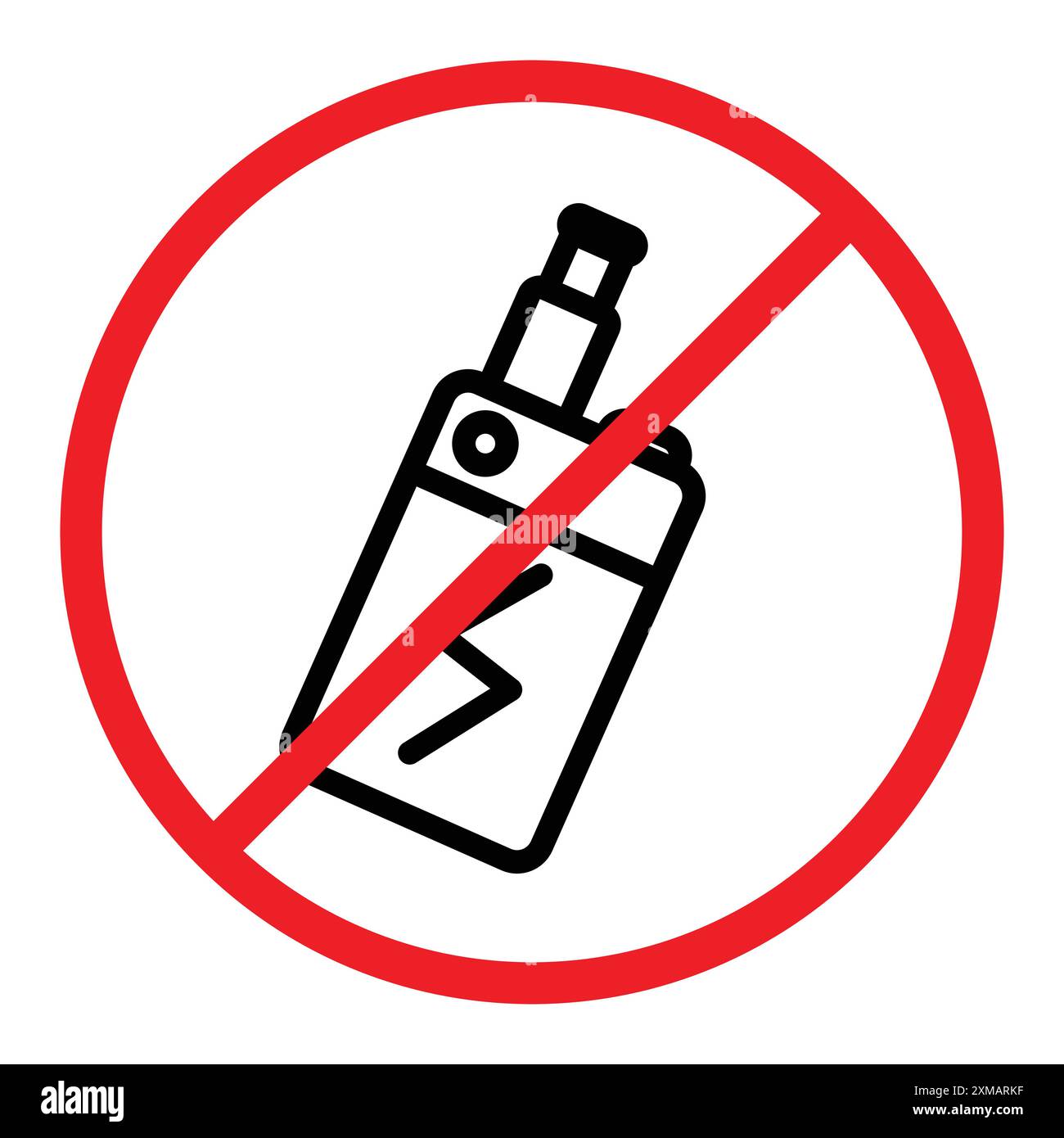 No Electronic Vaping icon linear logo mark set collection in black and white for web Stock ...