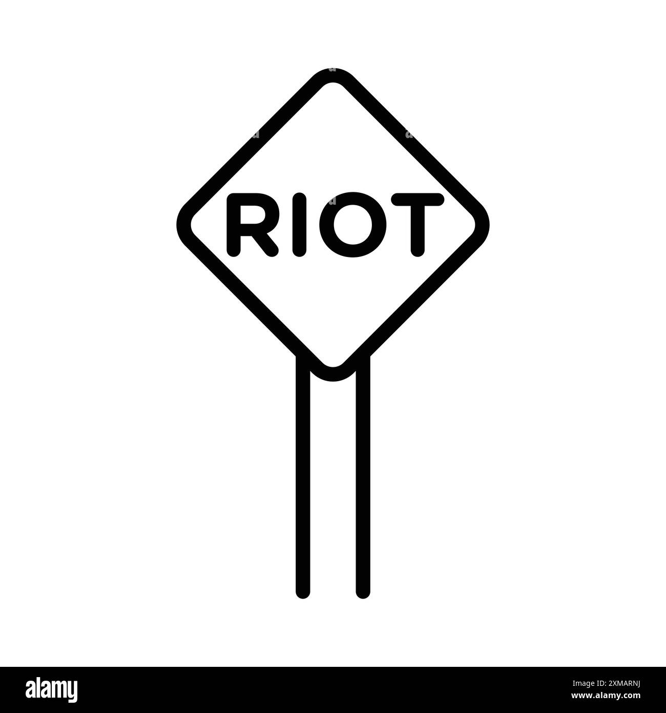 Riot sign icon linear logo mark set collection in black and white for ...