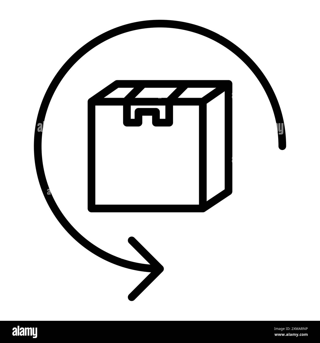 product return Box icon linear logo mark set collection in black and ...