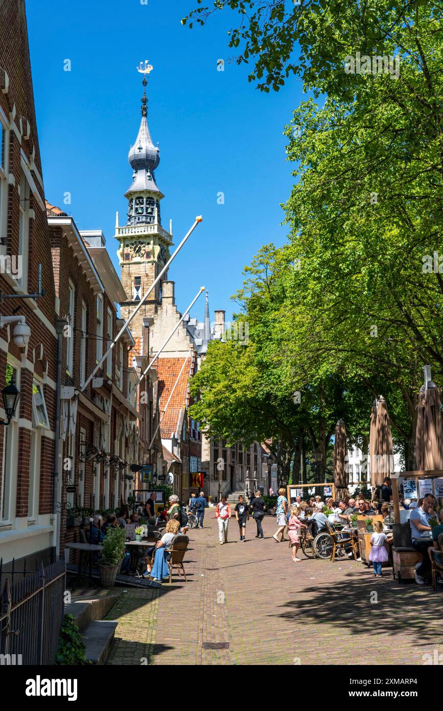 The town of Veere, province of Zeeland, the old town hall, market ...